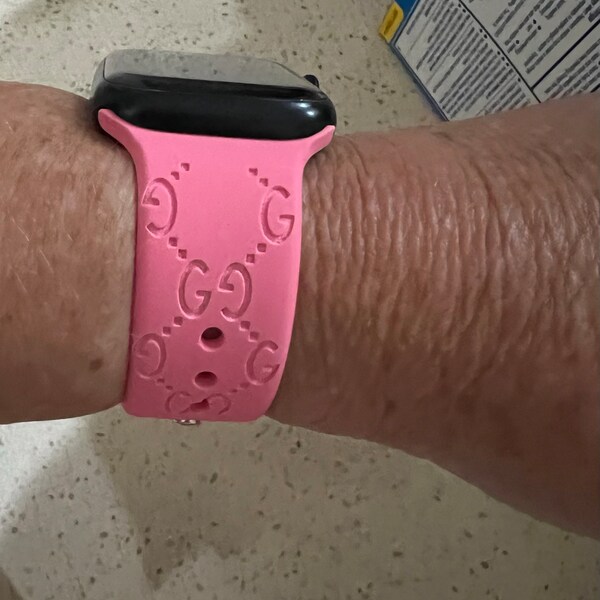 Travel Stamp Print Engraved Watch Strap Compatible With Apple Watch ...