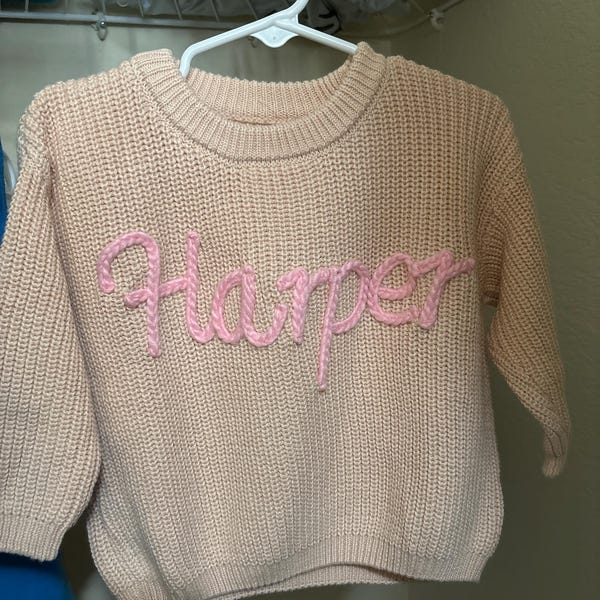 Personalized Hand Knitted Name Baby Sweater,custom Baby Name Sweater ...