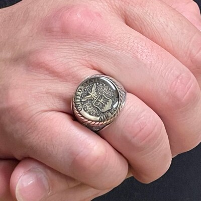 US Air Force Ring, USAF Enameled Emblem Ring, US Military Ring, World ...