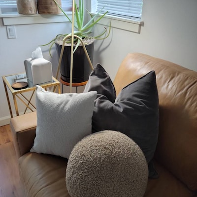 Rust Boucle Pillow Cover, Handmade Textured Cozy Cushion, Textured ...