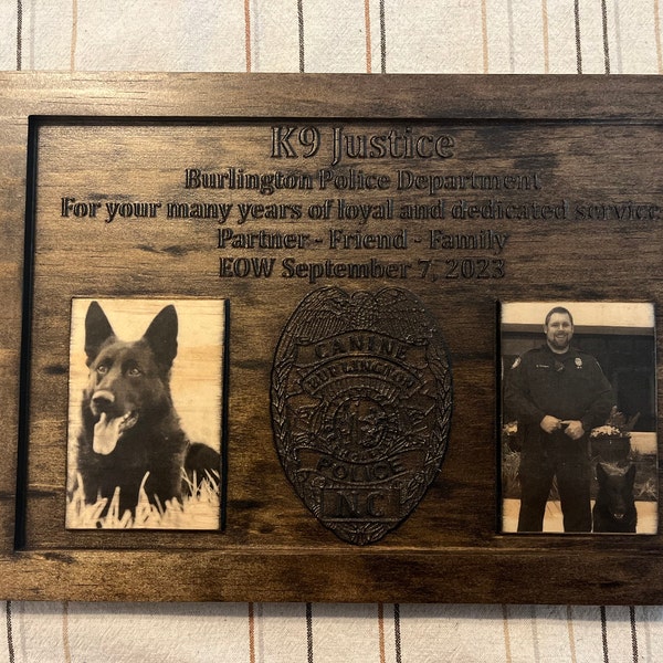 Customizable K9 and Handler Police Officer Law Enforcement Memorial ...
