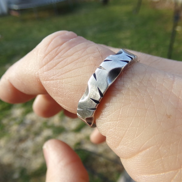 Silver Ring, Vintage Ring, Menly Ring, Pattern Ring, Vine Pattern, Mens ...