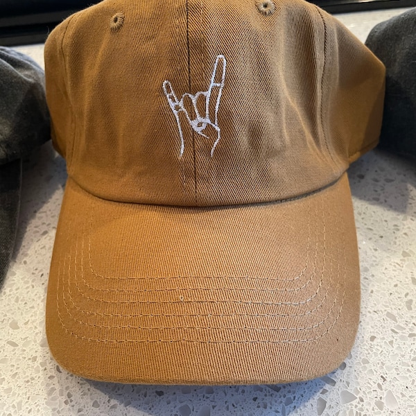 ROCK ON Baseball Hat, Embroidered Dad Cap • Heavy Metal Rock N Roll ...