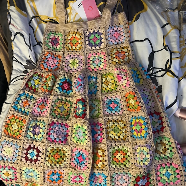 Glowbysely/ Kelly Dress/ Crochet Granny Square / Colotful Knitting ...
