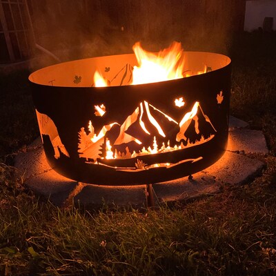Personalized Fire Pit Rings Fire Pit Custom Fire Pits Outdoor Home ...