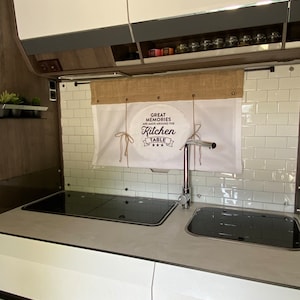 Black Ruffle Monogramed Farmhouse Valance Natural Burlap Tie - Etsy