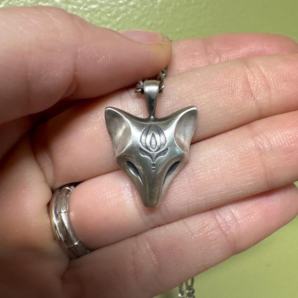 Sterling Silver Fox Pendant, Kitsune Necklace, Spirit Animal Jewelry - Etsy