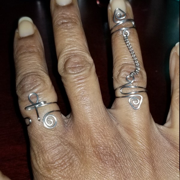 Adjustable Chain Link Double Ring - Etsy