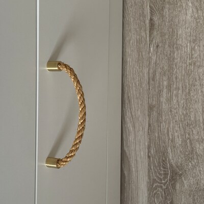 Nautical İnfinity Knot, Drawer Pulls Brass & Rope Drawer Pulls Boho ...