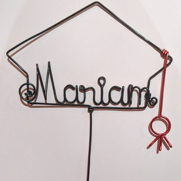 Personalized Graduation Cake Topper With Date Custom Name Wire Party ...