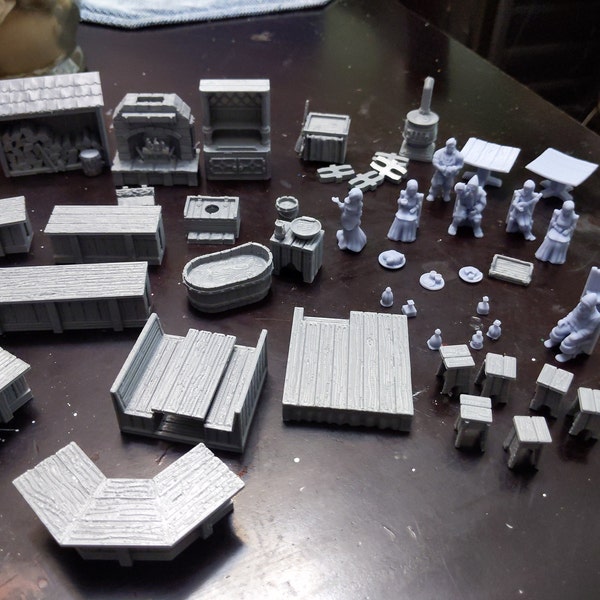 50pc Miniature Bar / Tavern Set for Dungeons and Dragons - 3D Printed ...