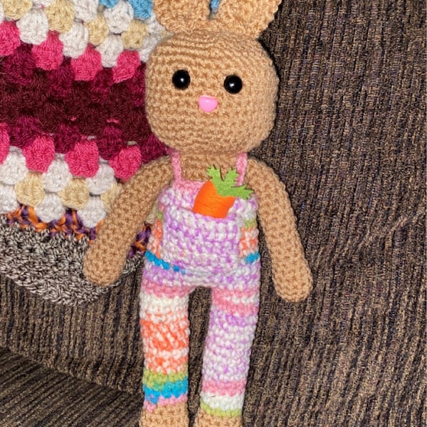 BUNNY IN OVERALLS Crochet Pattern - Digital Download - Amigurumi Bunny ...