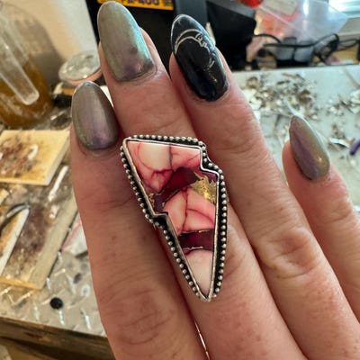 Kingman Turquoise Lightning Bolt Cabochon - Etsy