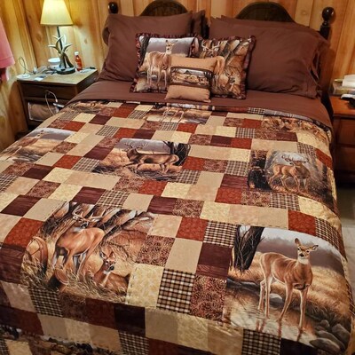 Fabric WHITETAIL BIG BUCK Fabric Panel New 100% - Etsy