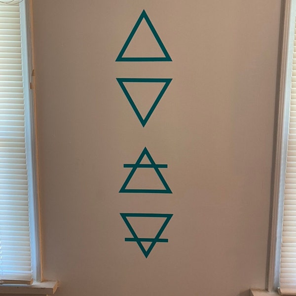 Alchemy Symbol, Four Elements WALL ART, Pagan Vinyl Decal, Air, Water ...