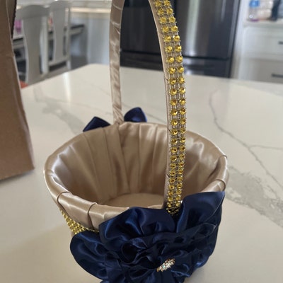 Dusty Blue Flower Girl Basket Dusty Blue Wedding Basket Powder Blue ...