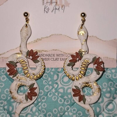 Clay Snake Earrings / Clay Snakes / Serpent Clay Earrings / Snake Clay ...