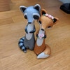 Fox and Raccoon Wedding Cake Topper Woodland Wedding Cake Topper and ...