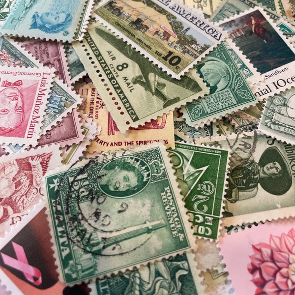 50 - Vintage USED Stamps - Stamps From Around the World - Canceled ...