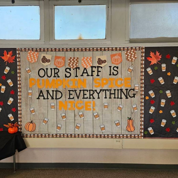 Pumpkin Spice Bulletin Board | Pumpkin Latte Bulletin Board | Digital ...