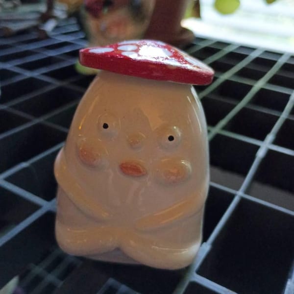 Weird Clown Mushroom, Ceramic Mushroom, Quirky Clown, Unique Decoration ...