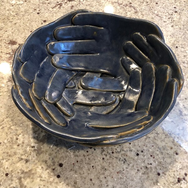 Custom Hand Print Bowl, Clay, Ceramic, Hand Built, Wedding Gift ...