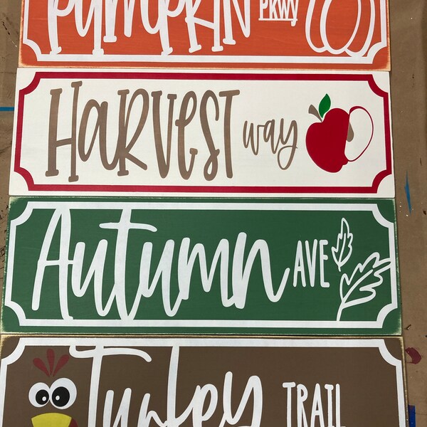 Fall / Thanksgiving Tiered Tray Street Signs Svg Cut Files for Laser ...