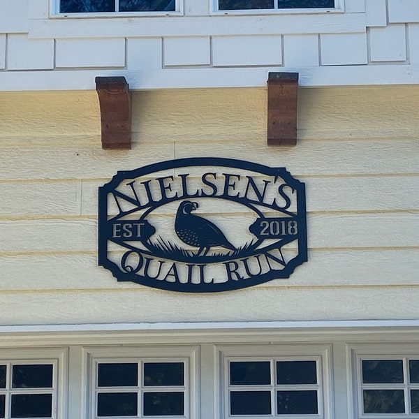 Quail Sign Custom With Your Name and Est. Date - Etsy