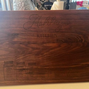 Personalized Cutting Board Kitchen Measurement Chart, Kitchen ...