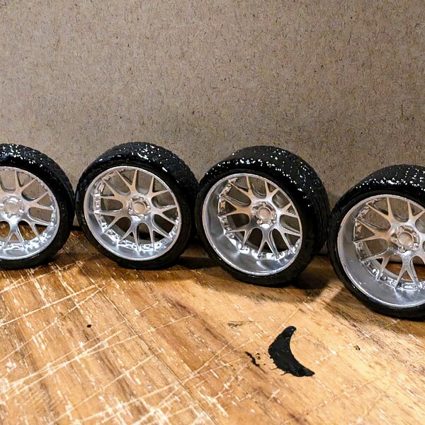 1/24 Resin BBS CHR-II 21/20 Scale Inch Model Car Wheels and Tires for ...