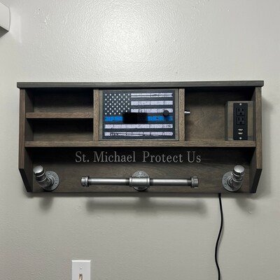 Police Duty Gear Rack Vest Holder Thin Blue Line Warrior - Etsy