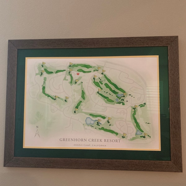 Augusta National Golf Course Map, Watercolor Style Print or Canvas of ...