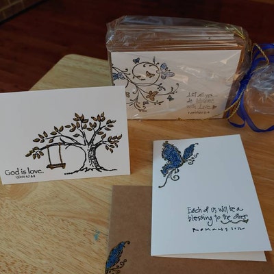 10 Tree Swing Blank Note Cards. Cards Are 4x5.5 Inches, Ivory Color ...