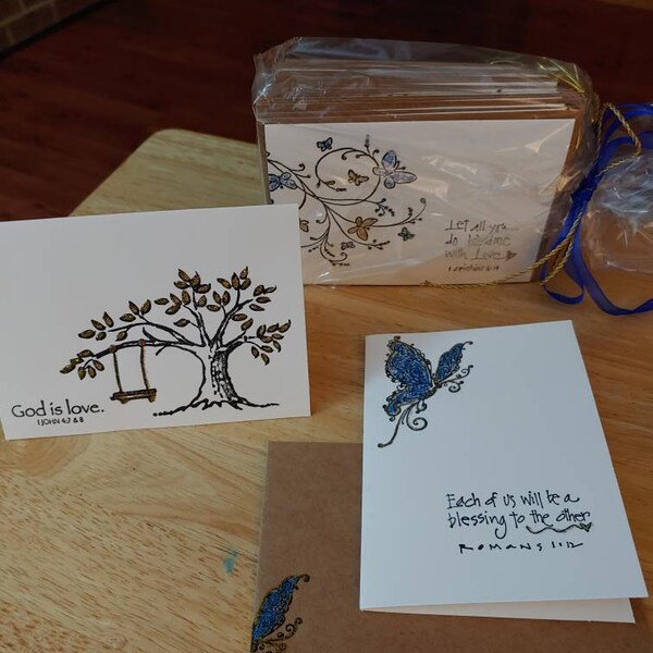 10- Scripture Blank Note Cards and Envelopes . Cards Are 4x5.5 Inches ...
