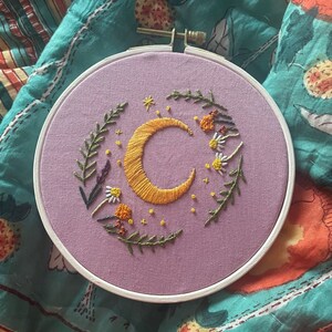Flower Moon PDF Embroidery Pattern - Etsy