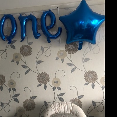 ONE Script Balloon, Gold ONE, First Birthday, Cake Smash Photo Prop ...