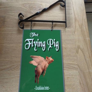 Personalised Pub Shed Hanging Swing Sign With Bracket Garden - Etsy UK