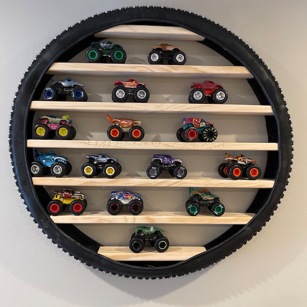 Original Personalized Monster Truck Tire Shelf Monster Truck Case ...