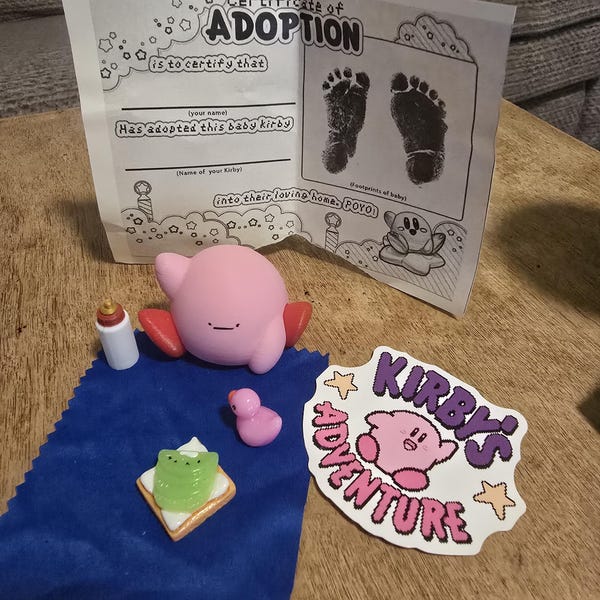 Derpy Kirby Custom Amiibo new Design With Accessory Pack - Etsy