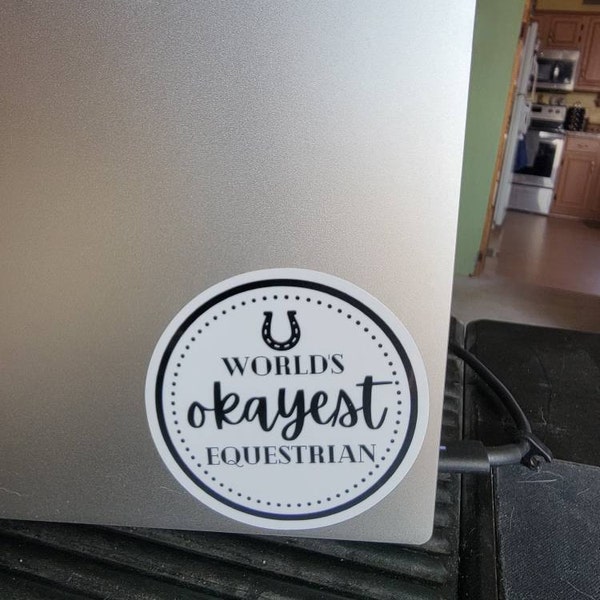 World's Okayest Equestrian Sticker VSCO Water Bottle Laptop Waterproof ...