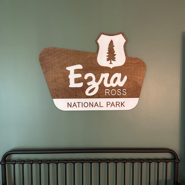 Personalized National Park Wood Sign | Neutral Nursery Decor | National ...
