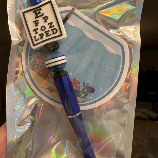 Eye Chart // Eye Doctor // Optometrist // Beaded Pen // Pen Gift Set ...