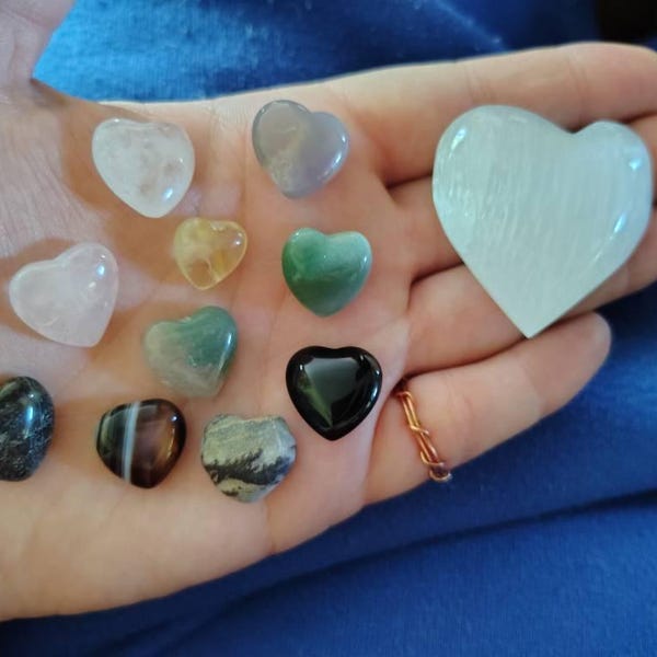 Crystal Heart Confetti | Mystery Gemstone Heart Grab Bag | Assorted ...