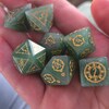 Green Jade DND Dice Set, Aventurine Sharp Edge D&D Dice Set, Dungeons ...