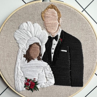 Custom Embroidered Portrait Family Portrait Friends Portrait ...
