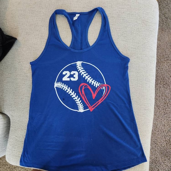 Personalized Baseball Tank, Custom Baseball Number Racerback Tank Top ...