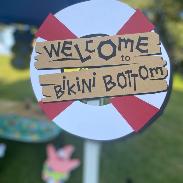 Handmade Spongebob Birthday Sign - Bikini Bottom Party Decor - Etsy