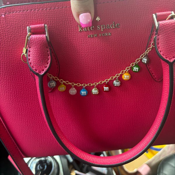 Mixed M&M Chocolate Candy Chain Bag Charm, Swivel Clasp Keychain, Purse ...