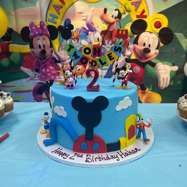 Mickey Mouse Clubhouse Birthday Cake Bunting Topper - Oh Two-dles Cake ...
