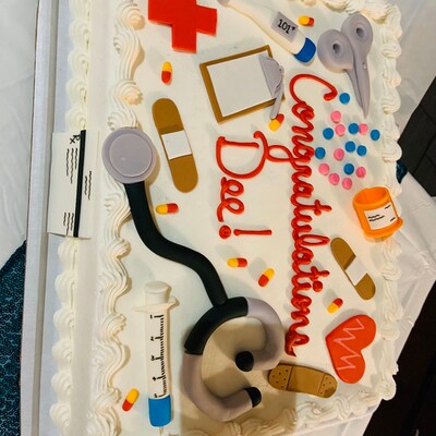 Fondant Nurse Doctor Cake Toppers Graduation Cake Toppers Medical Cake ...